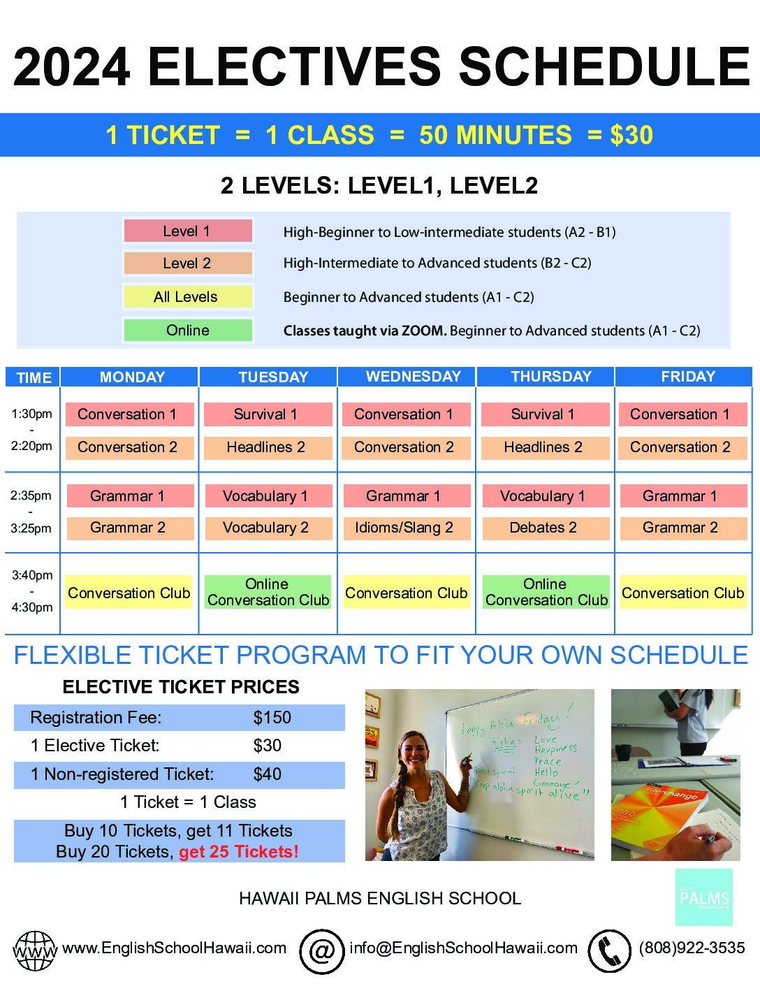 English Programs | Study Abroad in Hawaii at Hawaii Palms English School
